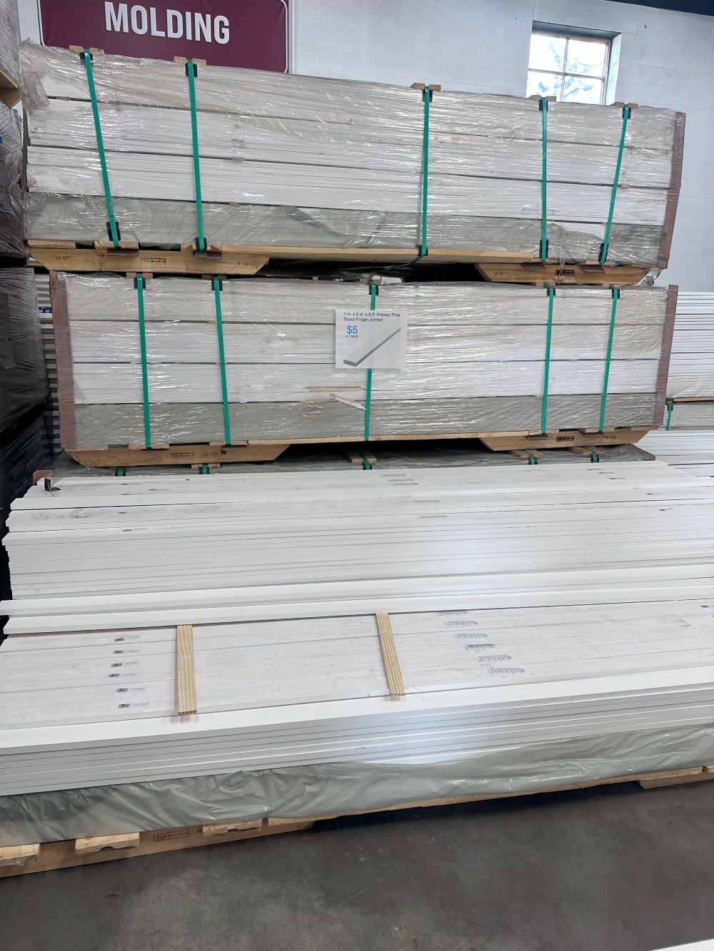 1" x 3" x 8' Primed Pine Board - Garcia's Warehouse Inc.